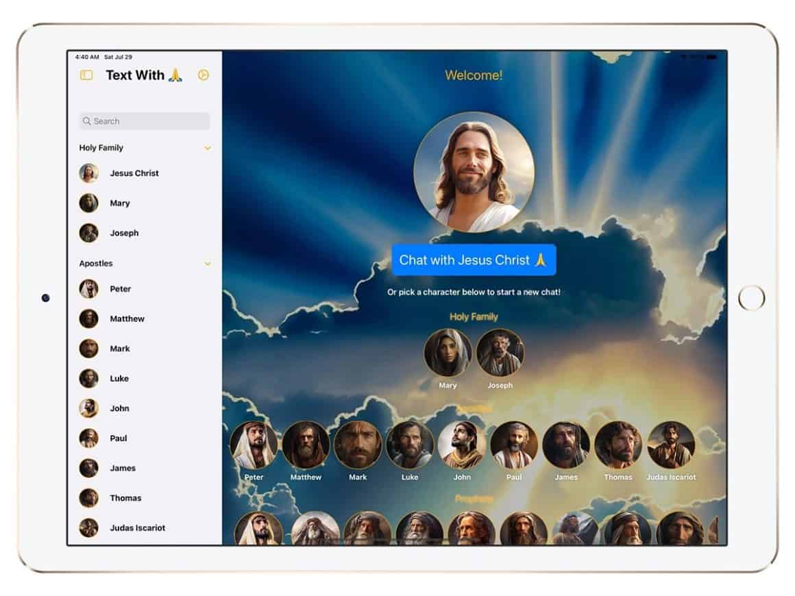 Chat with Jesus: Une application qui fait parler Jésus et ses apôtres